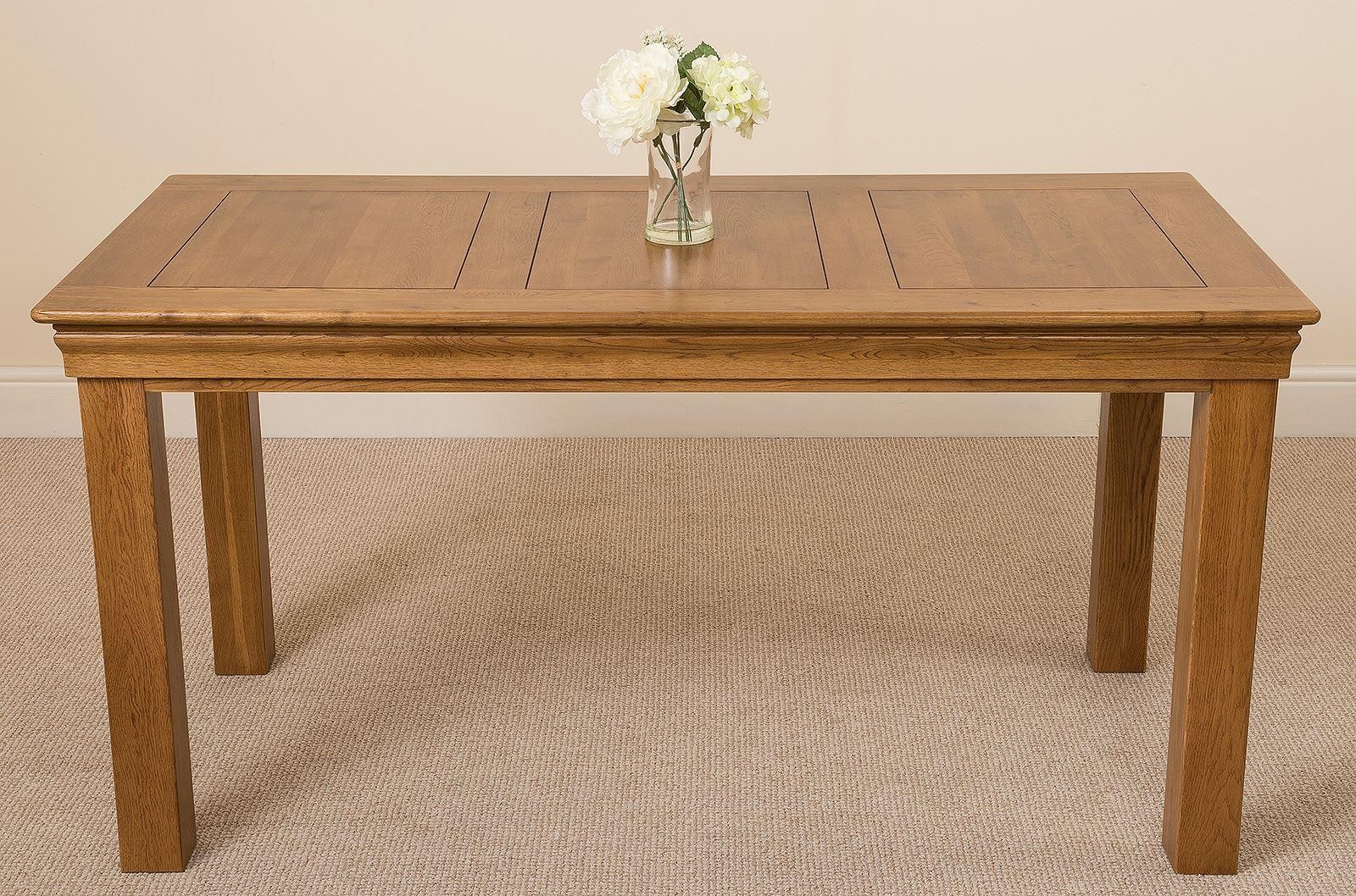 French Chateau Rustic Solid Oak 150cm Dining Table